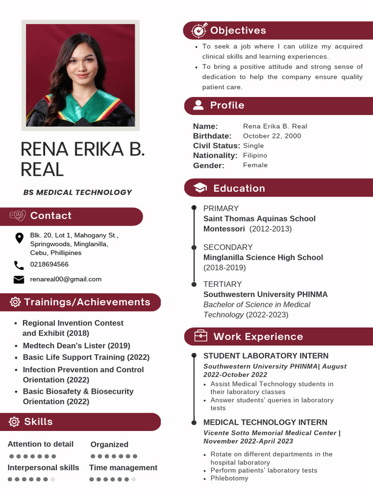 Medical Technology Internship Resume | PDF | Clinical Medicine | Public ...