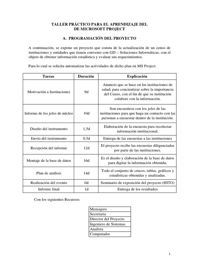 Projecto Prototipo de Examen de Project | PDF
