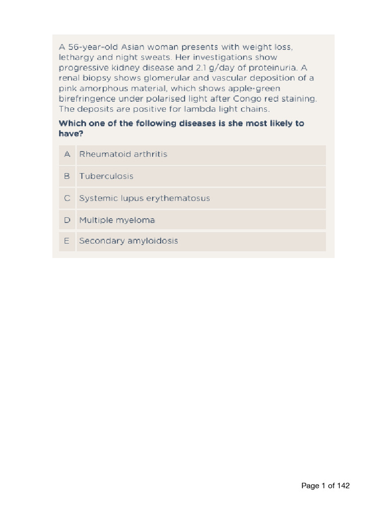 Pastest 2021 Oncology MRCP 1 | PDF | Technology & Engineering