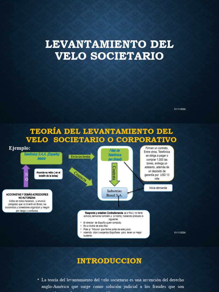 Teoría del levantamiento del velo societario agrupado final | PDF ...