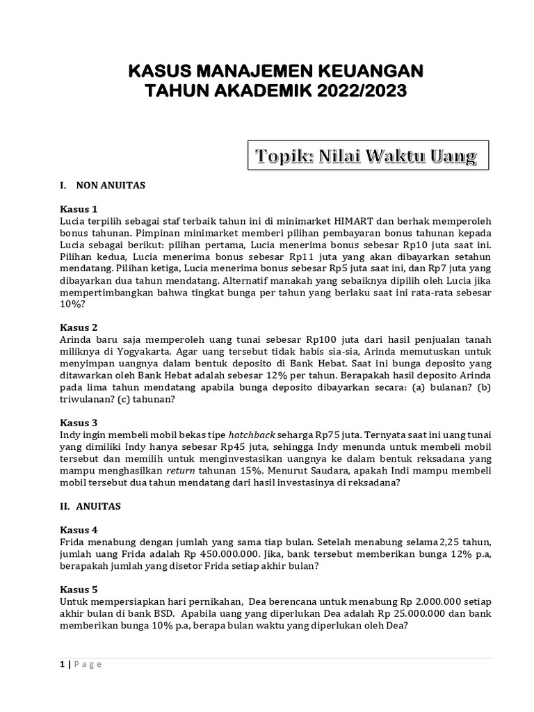 SOAL MK (Sebelum UTS) | PDF