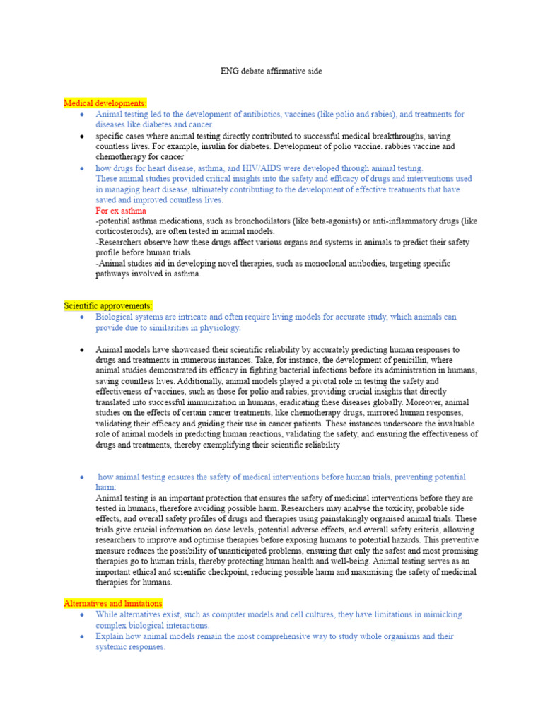 Eng Debate On Animal Tests General Info | PDF | Surgery | Animal Testing
