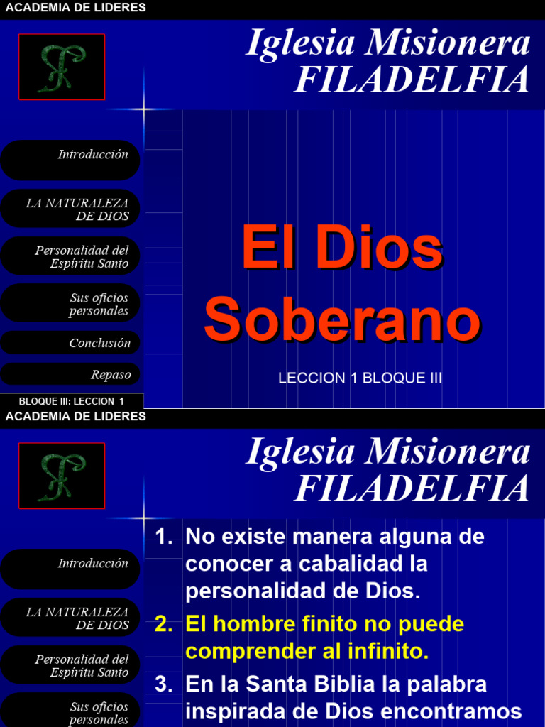 Bloque Iii Leccion 1 El Dios Soberano | PDF | Dios | Trinidad