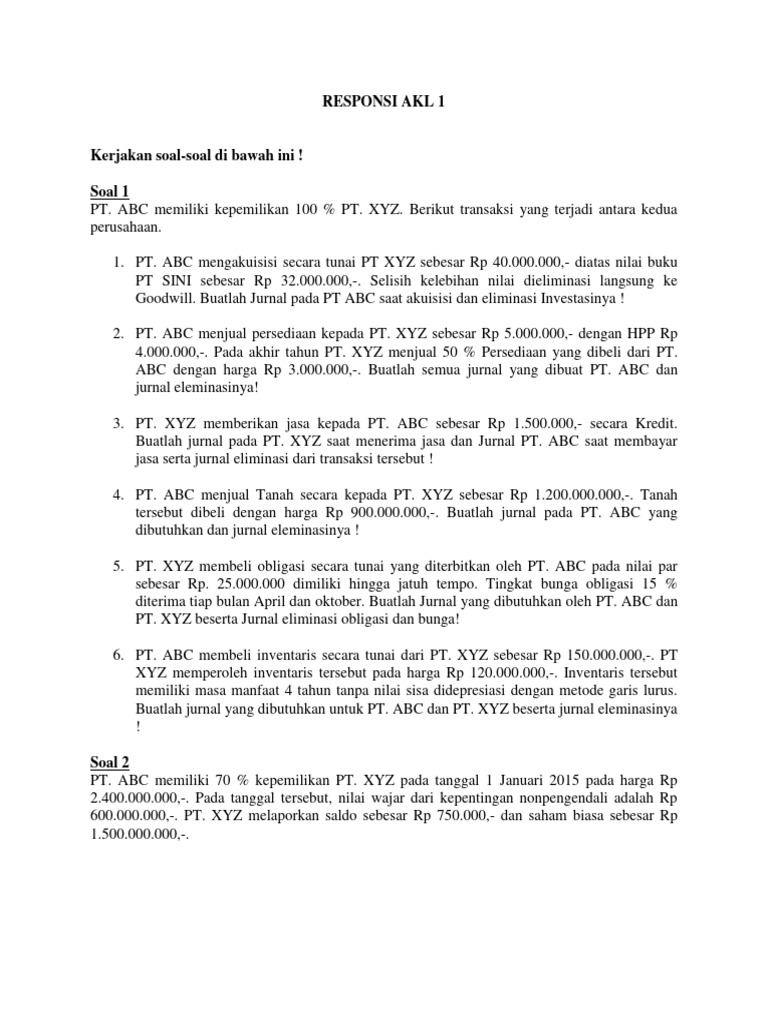Responsi UAS AKL 1 | PDF | Pengelolaan Keuangan & Uang