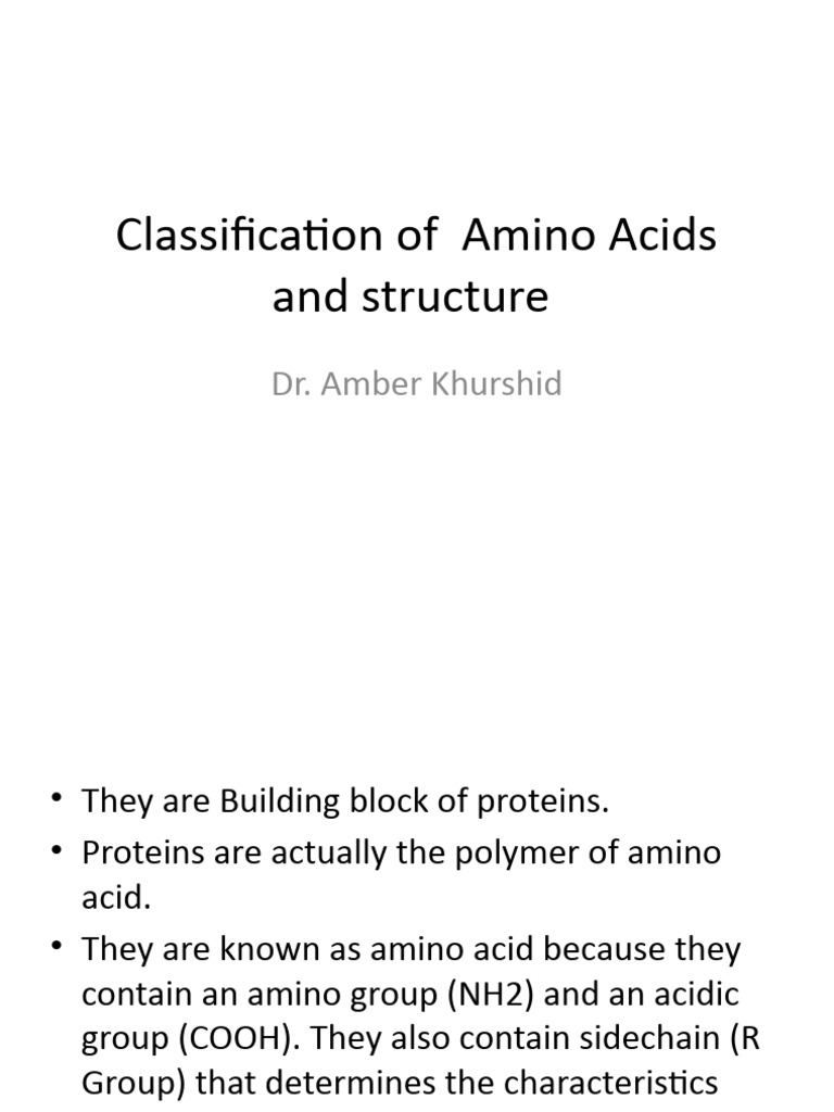 Classification of Amino Acids | PDF | Amino Acid | Biosynthesis
