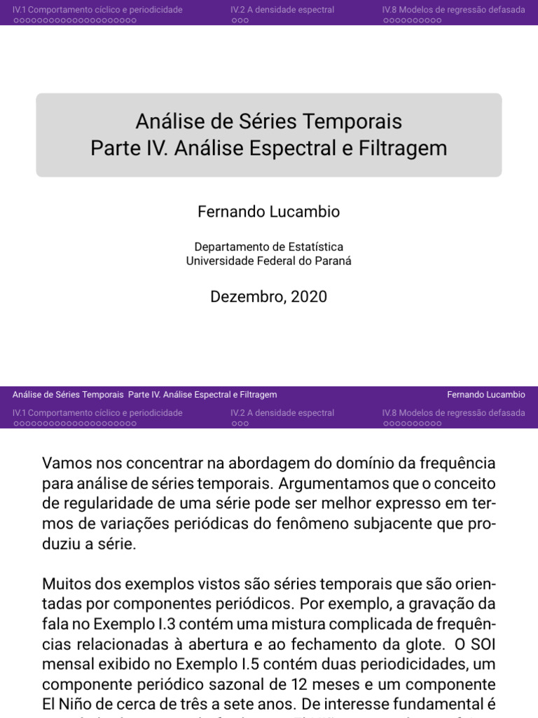 Análise Espectral e Filtragem | PDF | Séries temporais | Transformada de Fourier