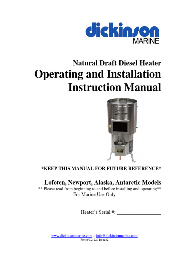 Diesel Heater Manual | PDF | Chimney | Water Heating