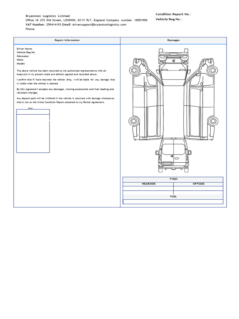Blank Template Condition Report | PDF