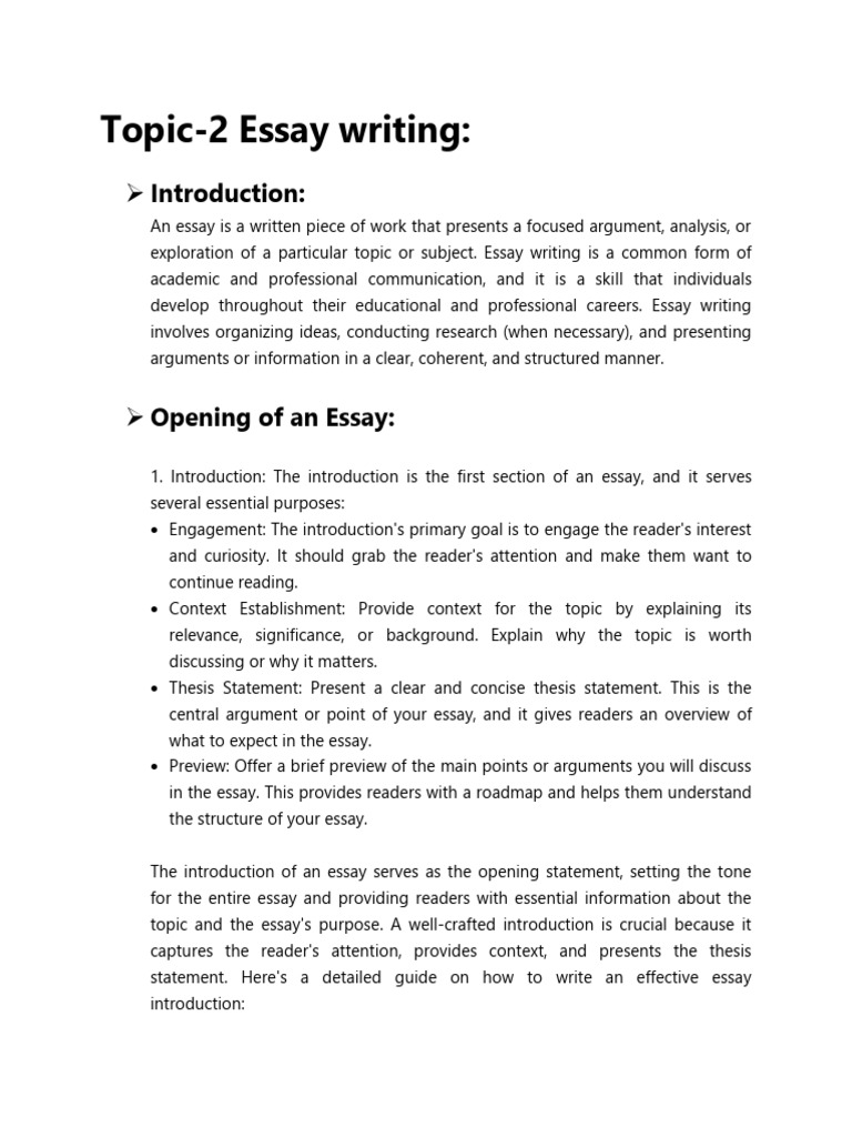 Topic 2 Essay Writing Pdf Essays Citation