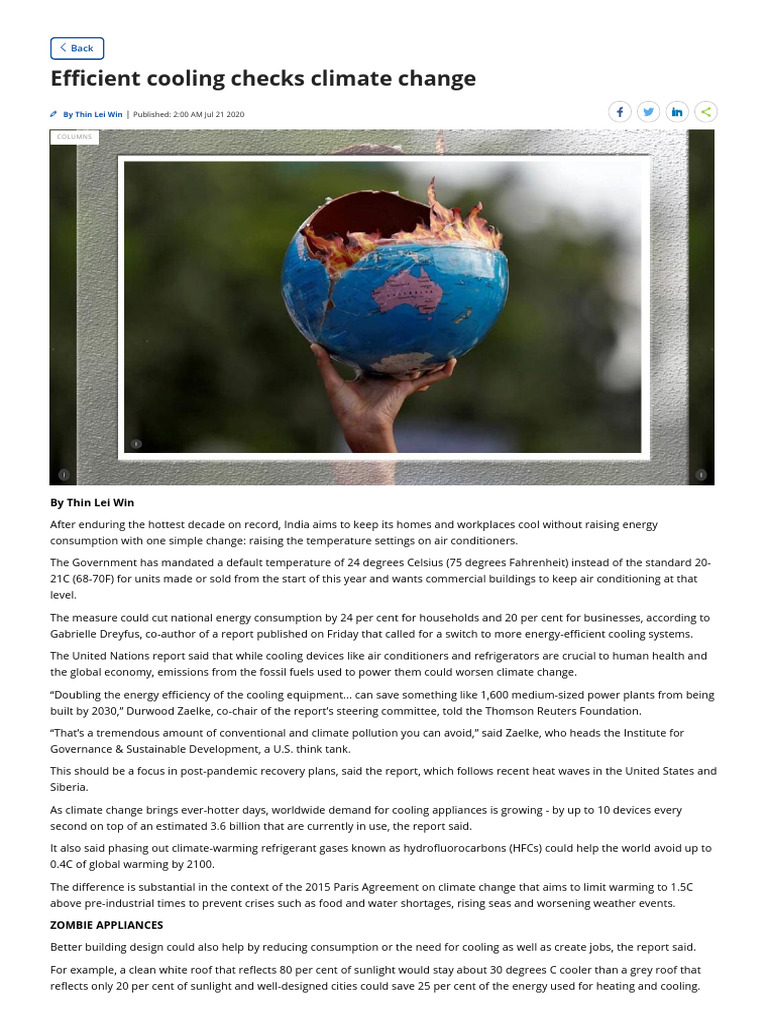 Efficient Cooling Checks Climate Change - Ceylon Today | PDF ...