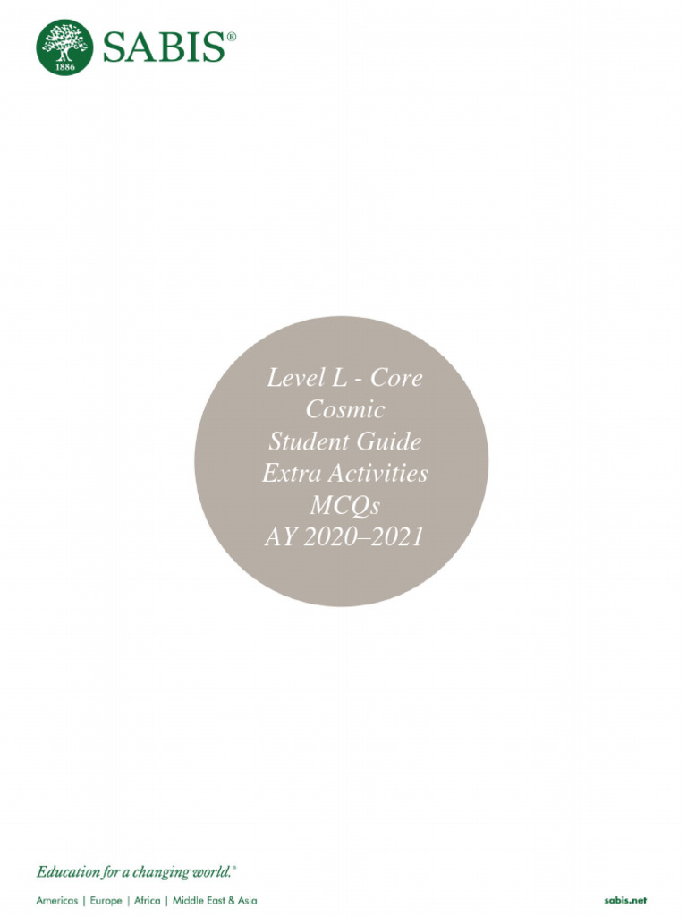 2223 - Level L - Core - Cosmic - Students Guide Extra Activities MCQ ...