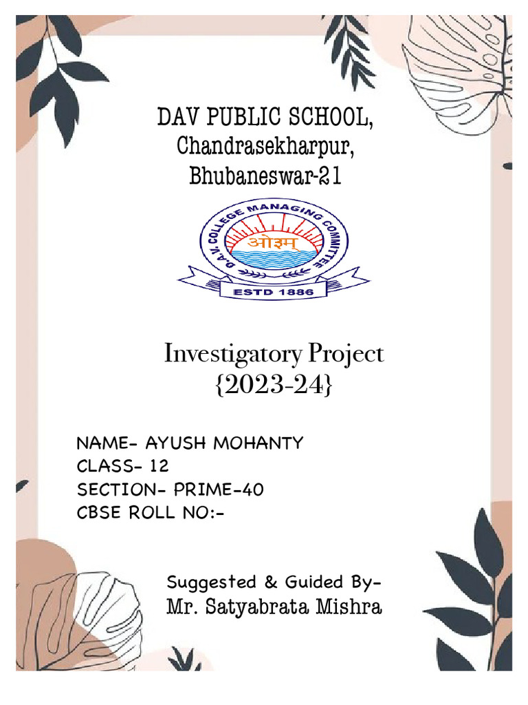 Chemistry Project@23 | PDF | Tea | Chemistry