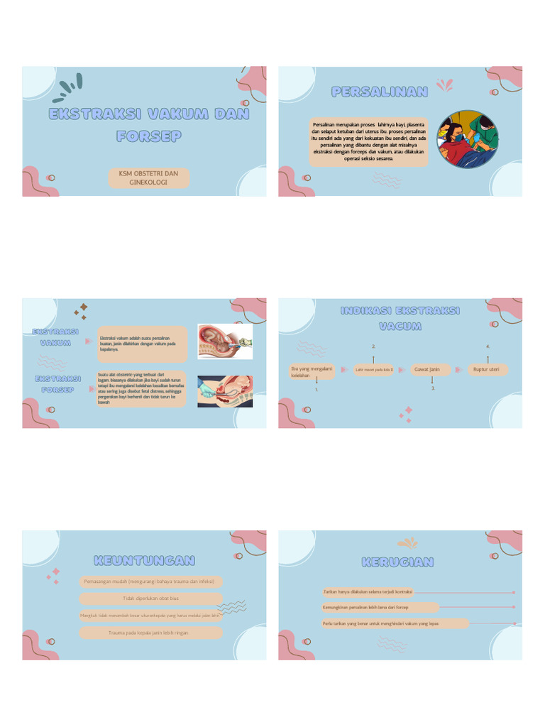 Ekstraksi Vakum & Forsep: Indikasi dan Risiko | PDF