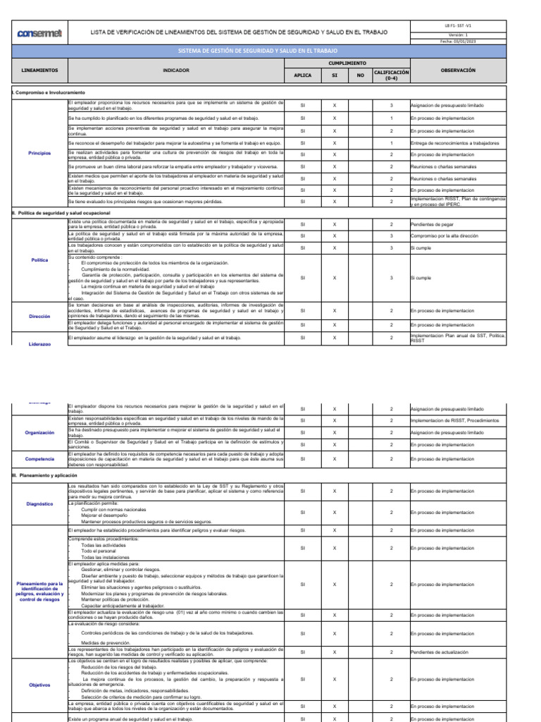 Linea Base | PDF | Seguridad y salud ocupacional | Planificación