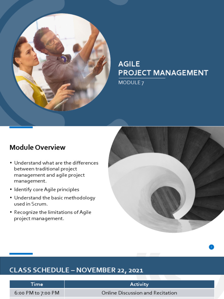 Module 7 Agile Project Management | PDF | Agile Software Development | Scrum (Software Development)