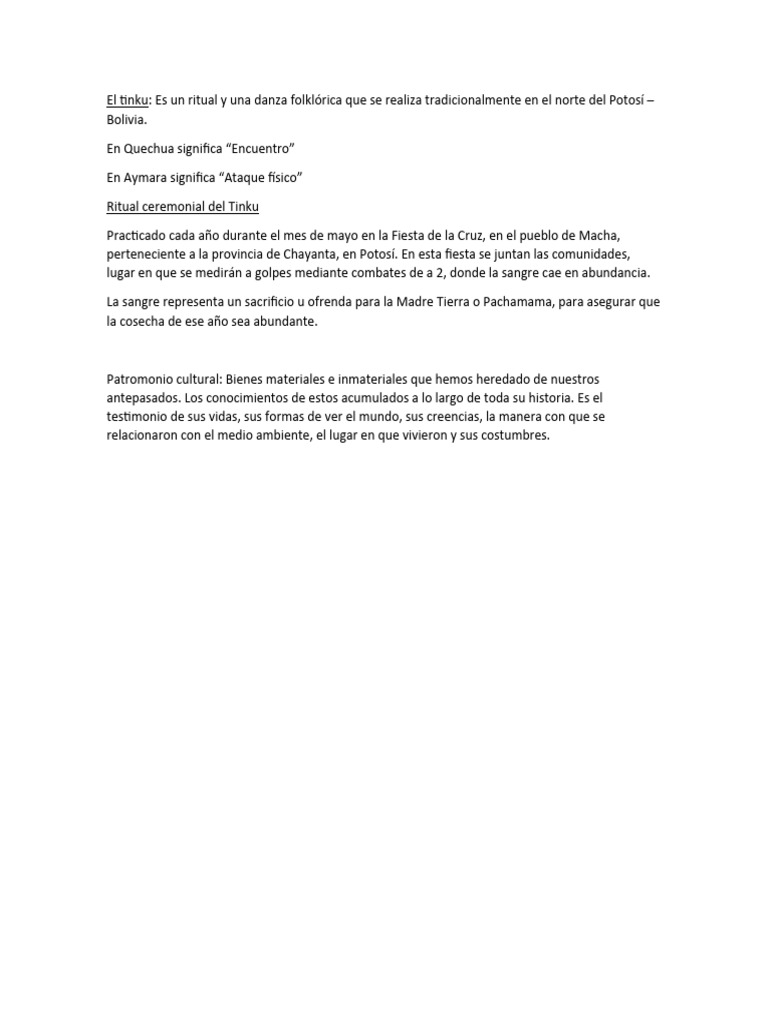 El Tinku | PDF | Religión y espiritualidad