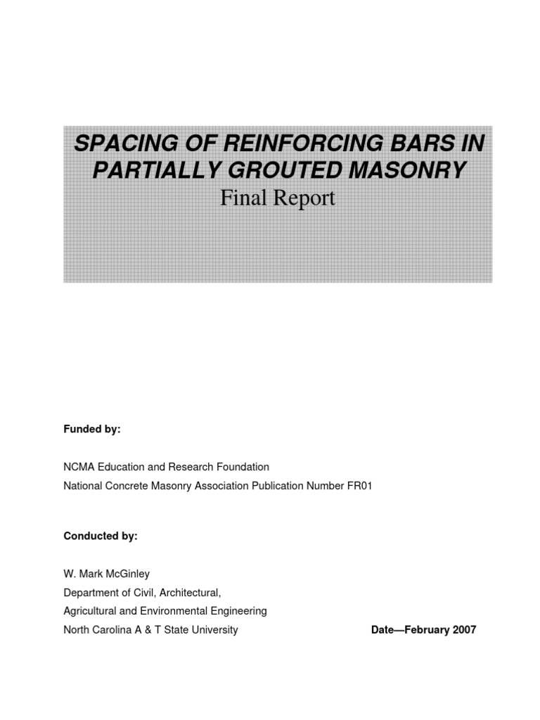 CMU Reinforcement | PDF | Masonry | Bending
