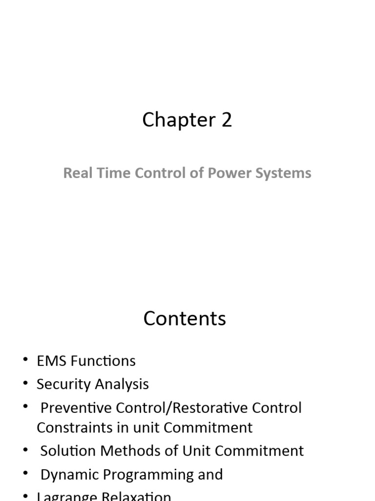 Chapter 3 Real Time Control of Power Systems | PDF | Technology ...