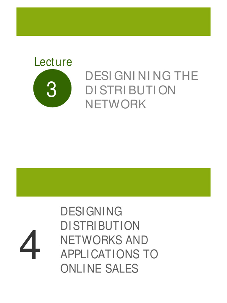 SCM Lecture 3 Designing The Distribution Network - Sheets | PDF ...
