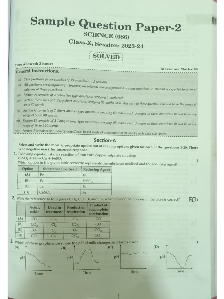 Sample Paper-2 (Science) | PDF