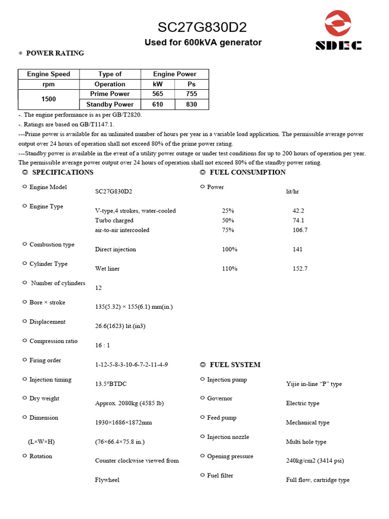 Catalogue SDEC SC27G830D2 | PDF