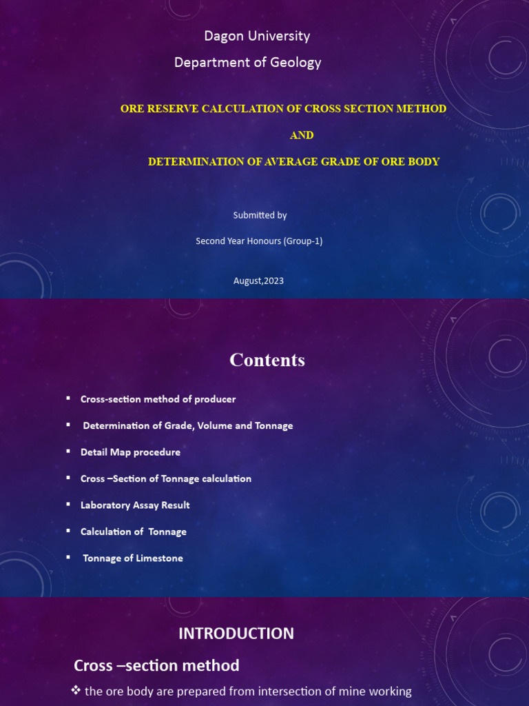 Calculation of Ore Body | PDF | Science & Mathematics | Technology ...