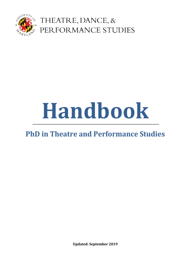 Handbook: PHD in Theatre and Performance Studies | PDF | Thesis | Doctor Of Philosophy