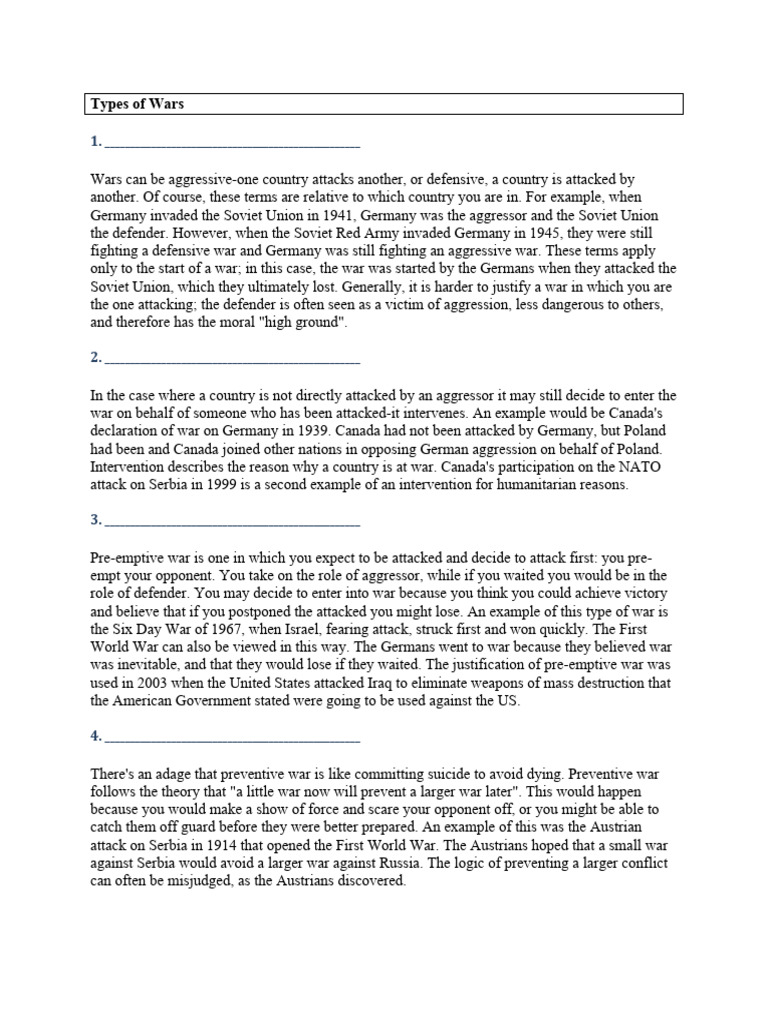 10 Types of Wars | PDF