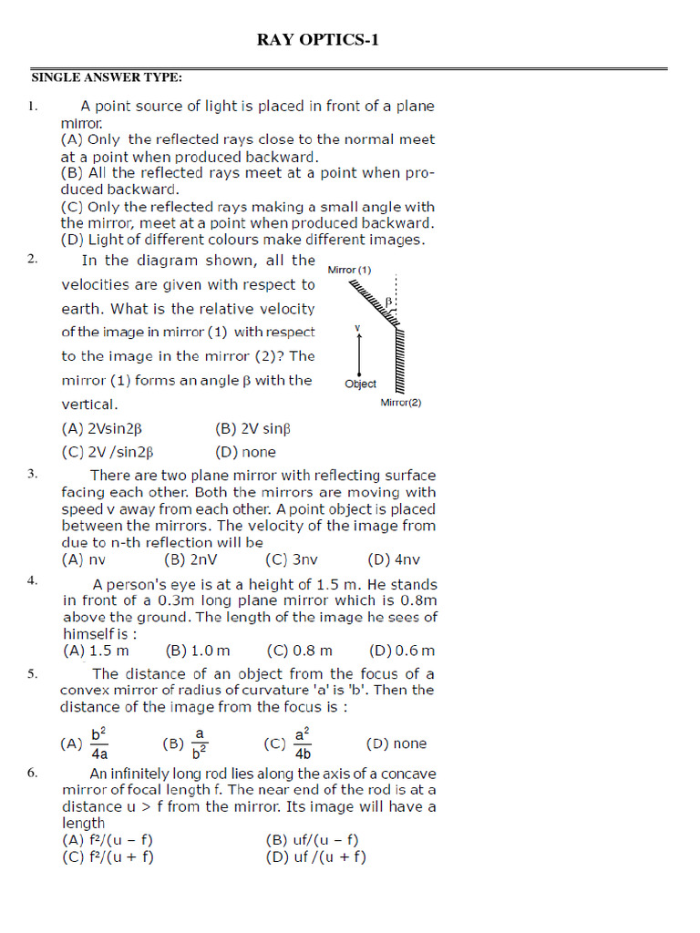 Ray Optics | PDF | Teaching Methods & Materials | Science & Mathematics