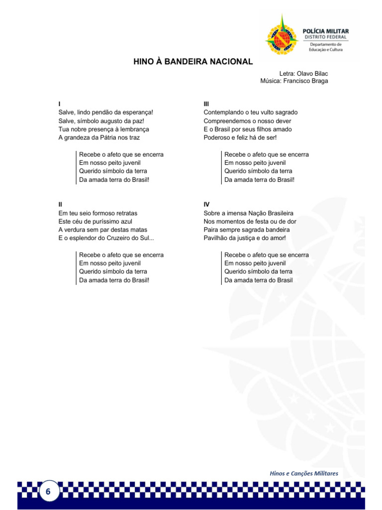 Hino À Bandeira Nacional | PDF