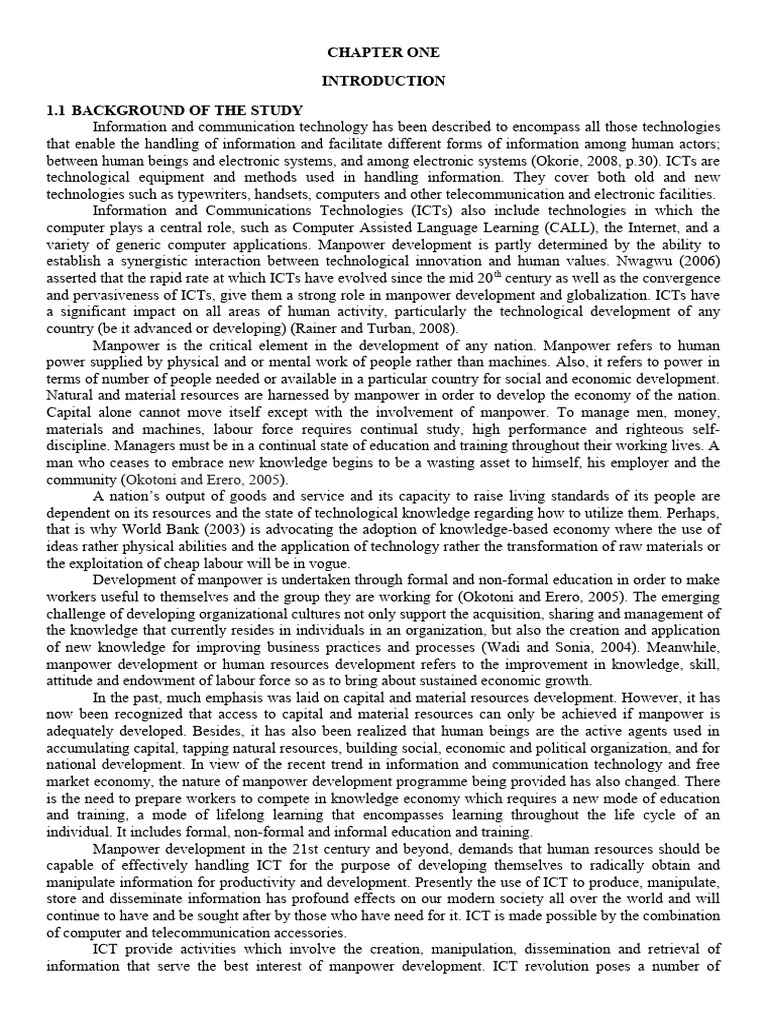 ICT in Manpower Developement PAD | PDF | Information System | Information