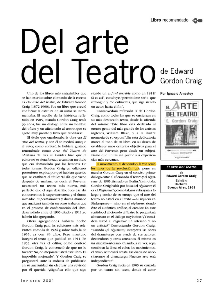 Gordon Craig | PDF | Teatro | Las artes
