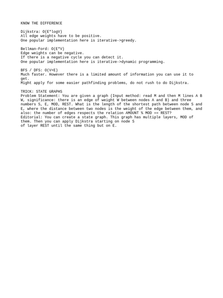 Some Shortest Path Algorithms + State Graphs Quick Statement | PDF ...