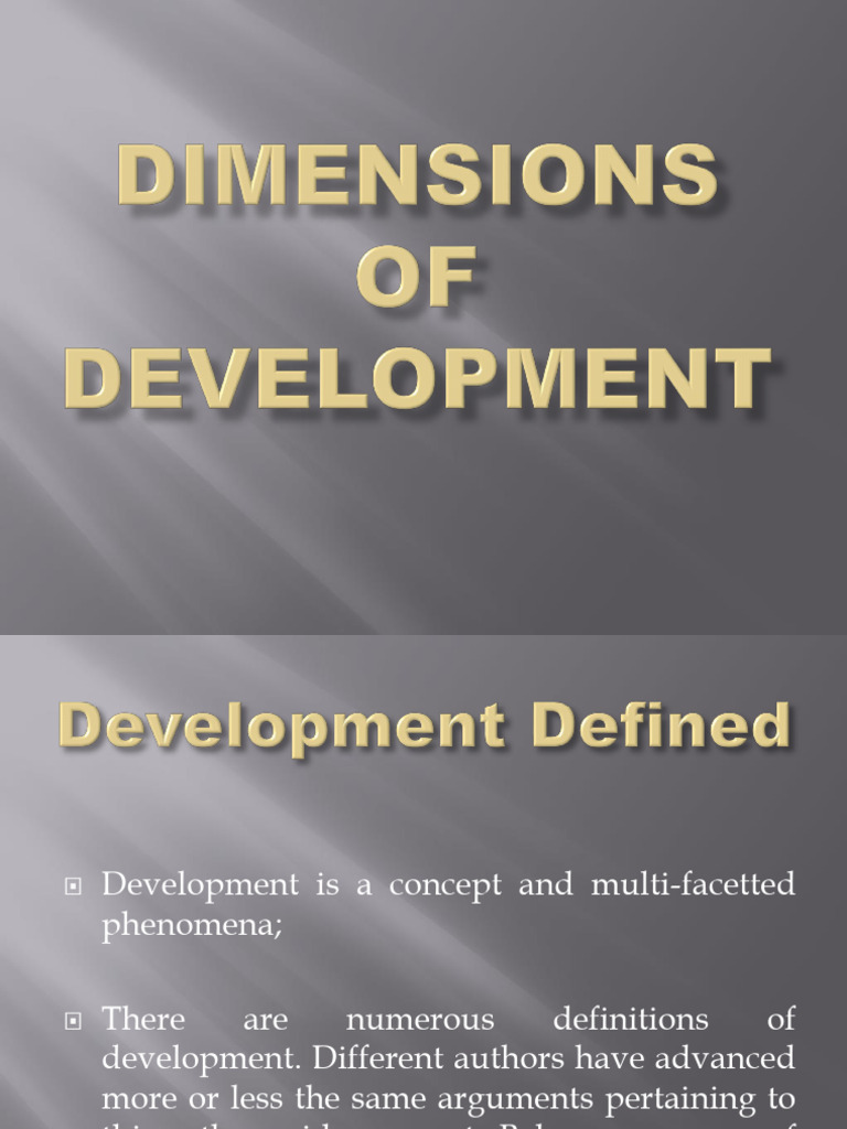 Dimensions of Development | PDF