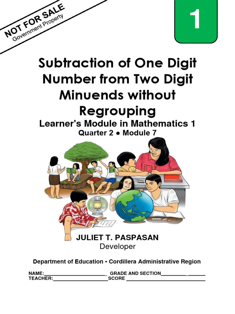 Math1 Q2mod7 Subtraction of One Digit Number Baguio Paspasan | PDF ...