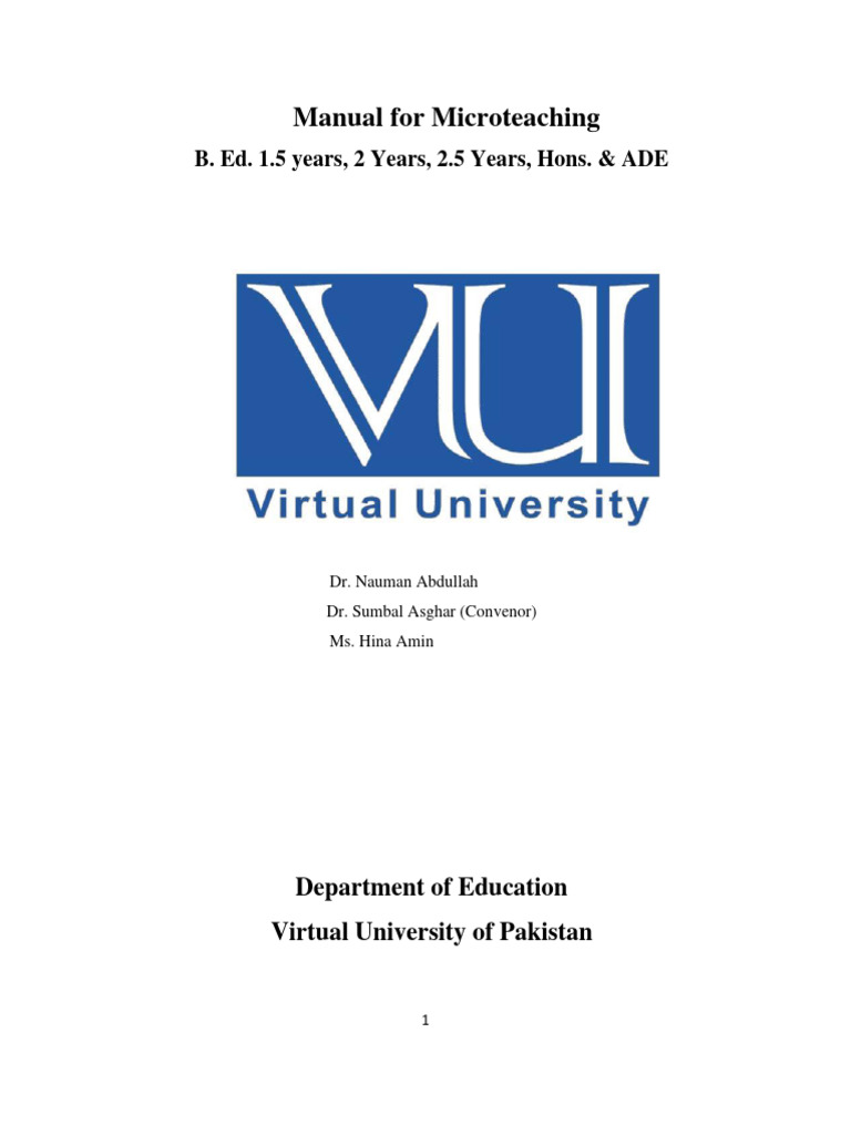 Manual For Microteaching | PDF
