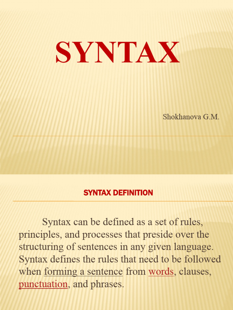 Syntax Rules and Examples Guide | PDF | Syntax | Sentence (Linguistics)