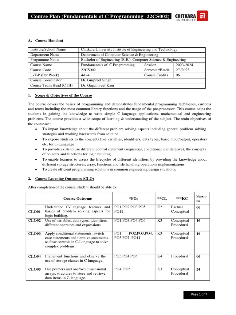 C Programing Cho Pdf Pointer Computer Programming Control Flow