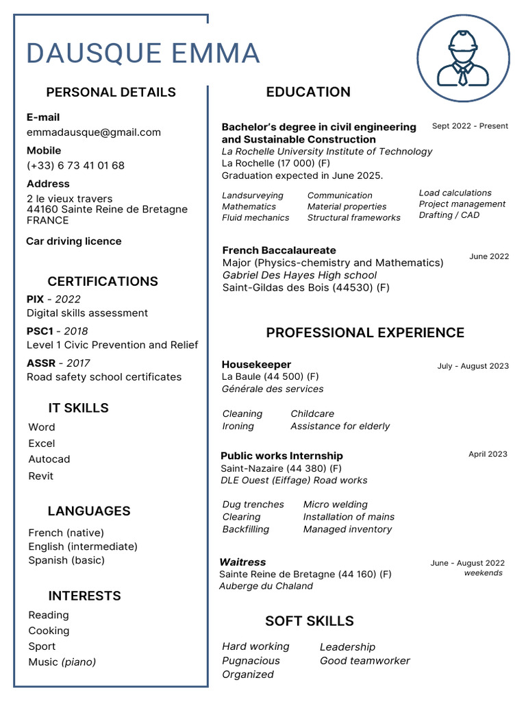 CV Anglais v3 - Dausque Emma | PDF | Engineering