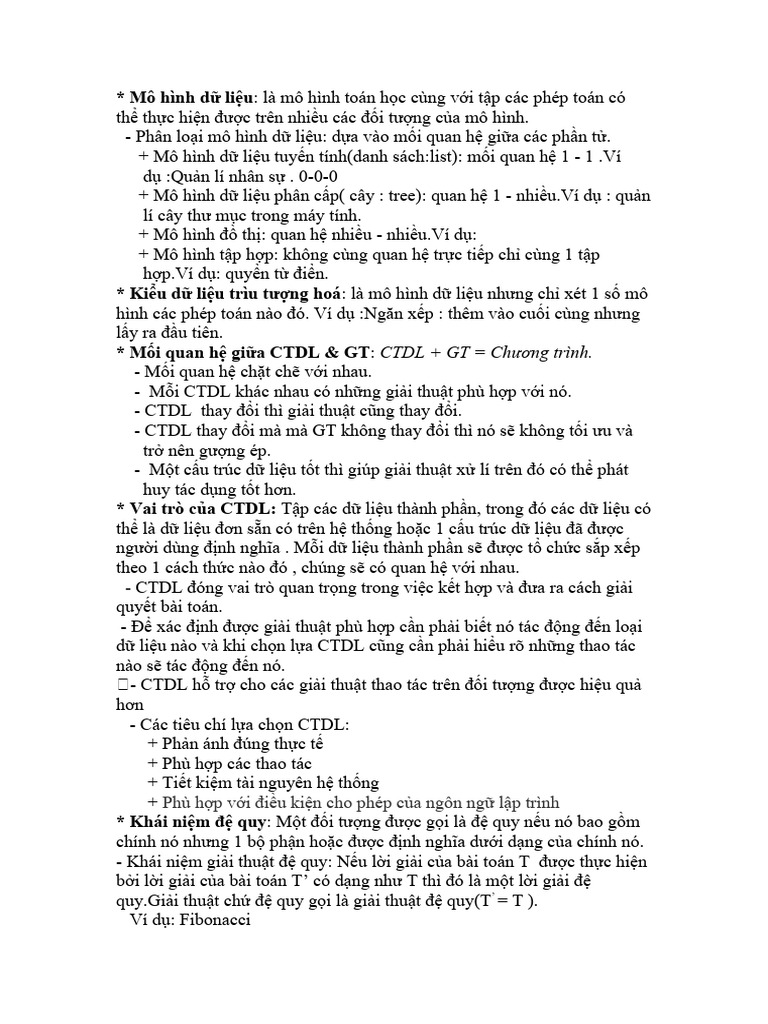 CTDL GT Lí Thuyết | PDF