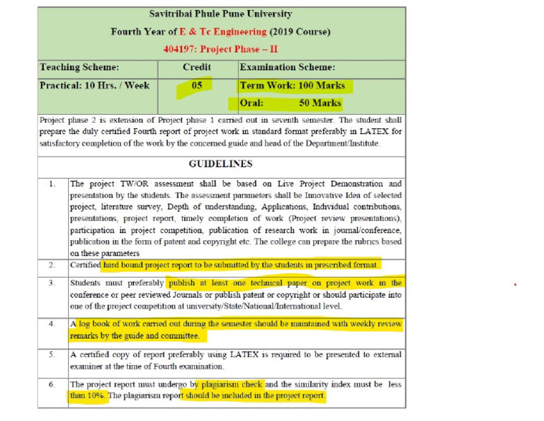 Sppu Ps-Ii Guidelines | PDF