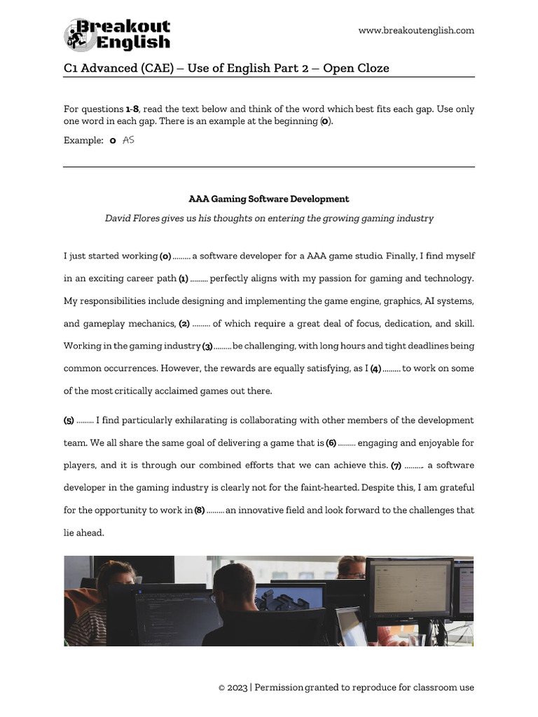 C1-Advanced-Use-of-English-Part-2-Open-Cloze-B | PDF