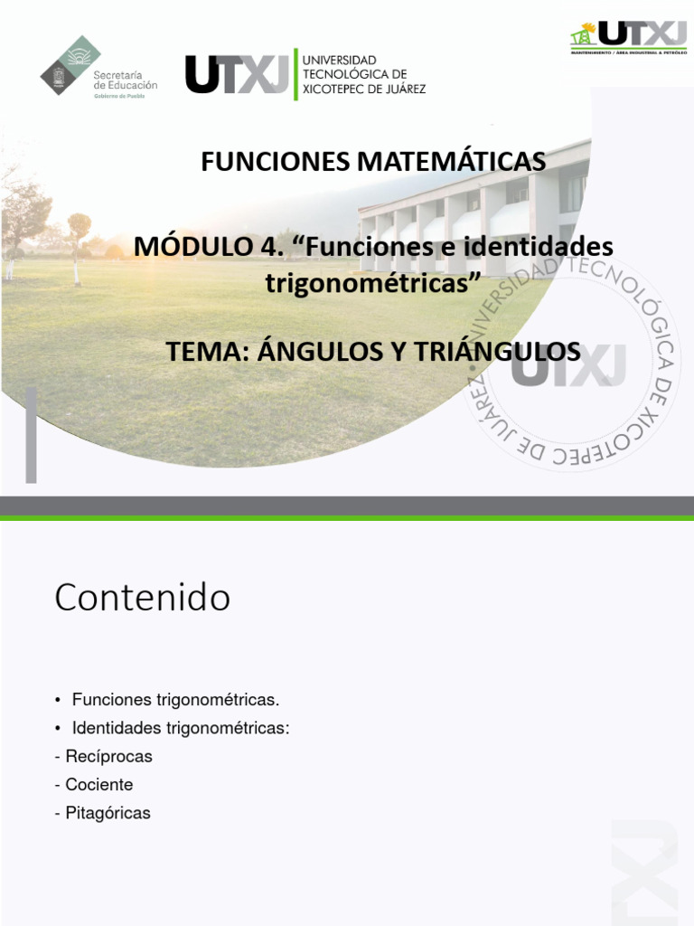 Módulo 4. Funciones | PDF | Funciones trigonométricas | Triángulo