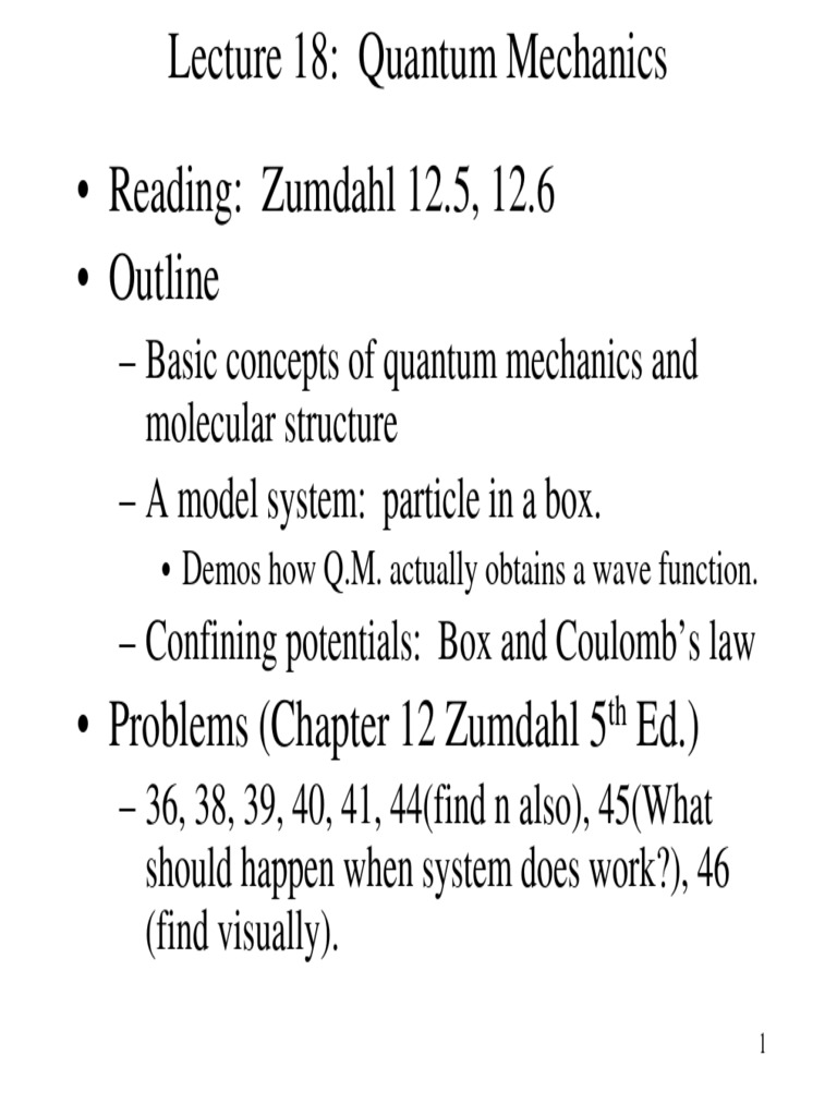 Introduction To Quantum Mechanics II | PDF | Wave Function | Quantum ...