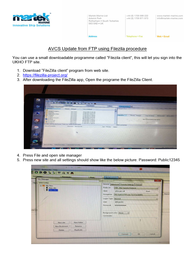 AVCS Database Update - UKHO FTP Procedure | PDF