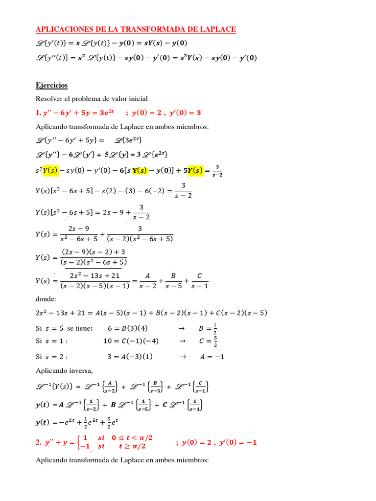 Aplicaciones de La Transformada de Laplace | PDF