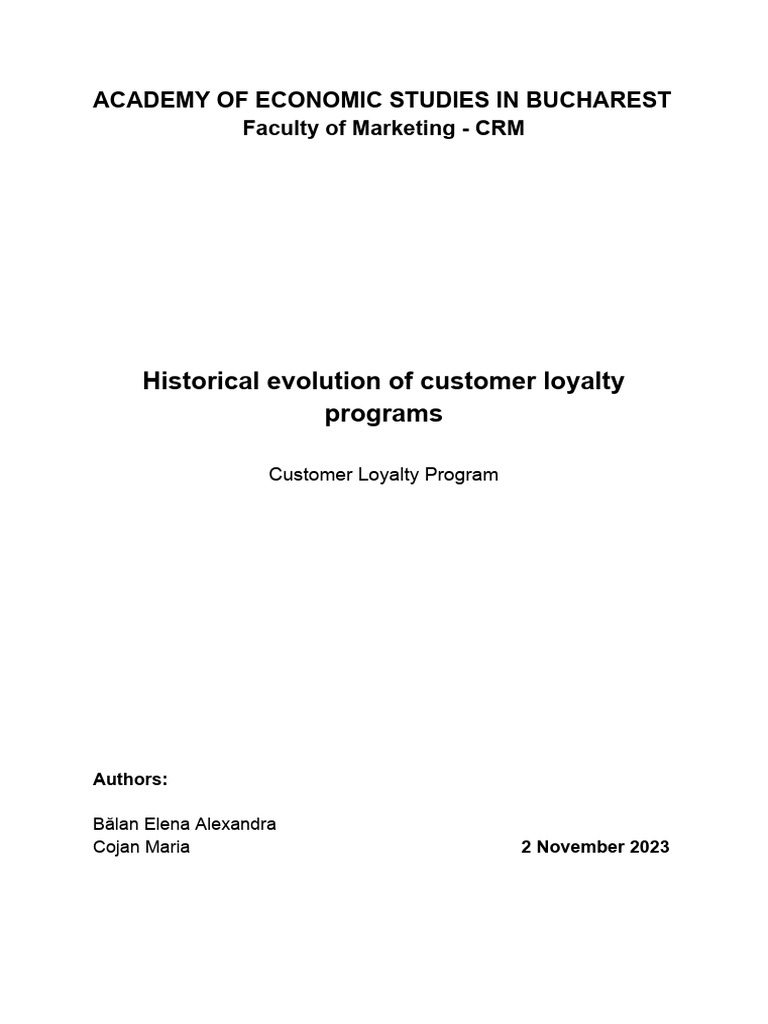Historical Evolution of Customer Loyalty Programs | PDF