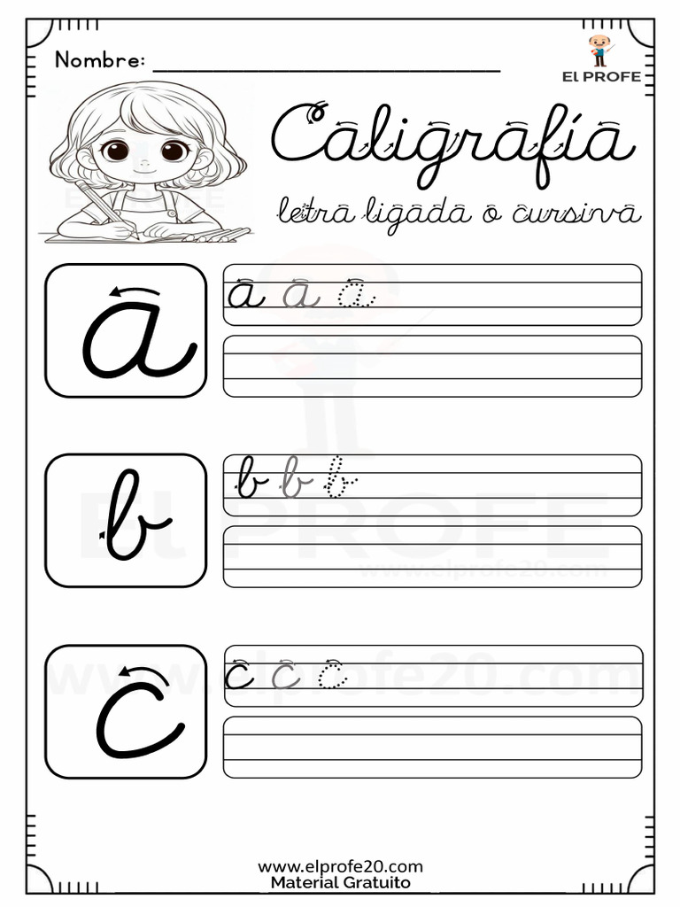 Librito Caligrafia Cursiva Ligada Elprofe20 | PDF