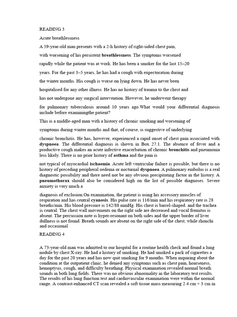 READING - CASE STUDY- HP6 sv | PDF | Diseases And Disorders | Causes Of ...