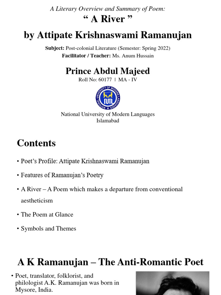 A River Poem - Prince Abdul Majeed | PDF | Classics